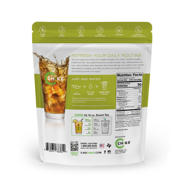 Chike High Protein Iced Tea - Green Tea Lemonade - Green Tea + Clear Protein - Chike Nutrition