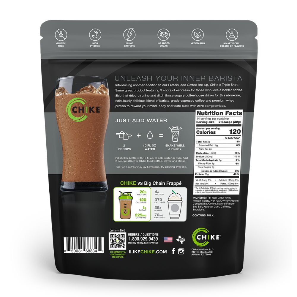 Triple Shot Espresso & Cream High Protein Iced Coffee - Chike Nutrition