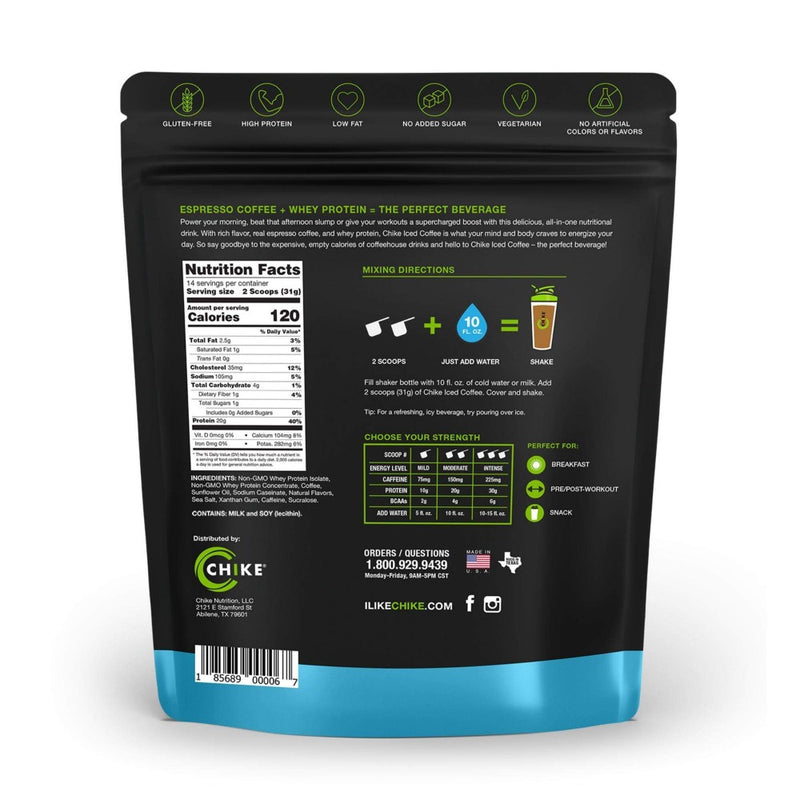 Chike Original High Protein Iced Coffee - Whey Protein + Espresso ...